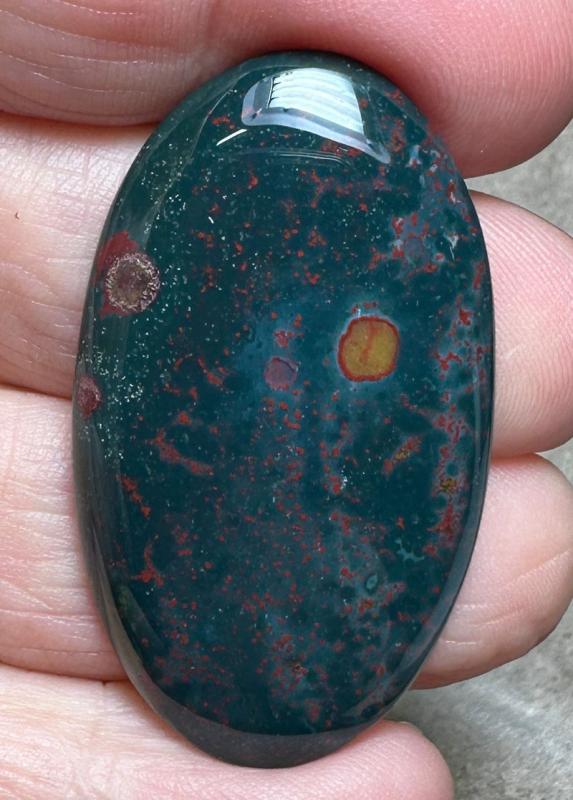 Oval 43x24mm Indian Bloodstone Cabochon 30 – Gemstone Cabochons